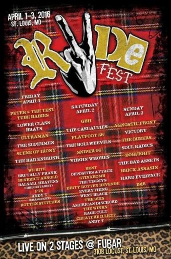 G.B.H and Agnostic to Headline RUDE FEST, St. Louis, MO, April 1-3 ...